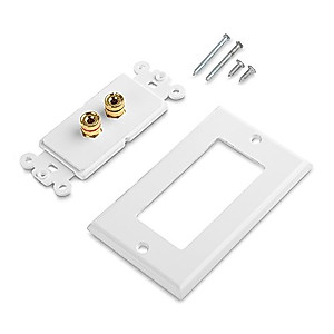 Cable Matters 2-Pack Speaker Wire Wall Plate (Speaker Wall Plate, Banana Plug Wall Plate) for 1 Speaker in White