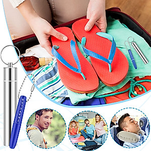 Honeydak 5 Pieces Dental Tools Travel Dental Pick Metal Tooth Scraper Professional Stainless Steel Teeth Cleaning Tools with Holder Case Portable Toothpick to Remove Plaque Toothpicks