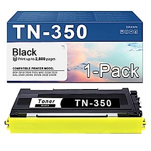 DRAWN TN-350 Toner Cartridge Compatible TN350 Toner Replacement for Brother DCP-7010 7020 7025 MFC-7220 7225 7820 7420 7820N HL-2040 2040N 2070N 2030 2040R Printer, 1-Pack Black