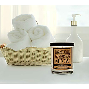 Nothing Like Coming Home to A Loved One and Hearing Them Meow, Kraft Label Scented Soy Candle, Citrus, Spice, Sandalwood, 10 Oz. Glass Jar Candle, Made in The USA, Decorative Candles, Funny Gifts