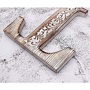 Wartter Farmhouse Kitchen EAT Sign , Wall Mounted Decorative Wooden Letters with Carved Patterns