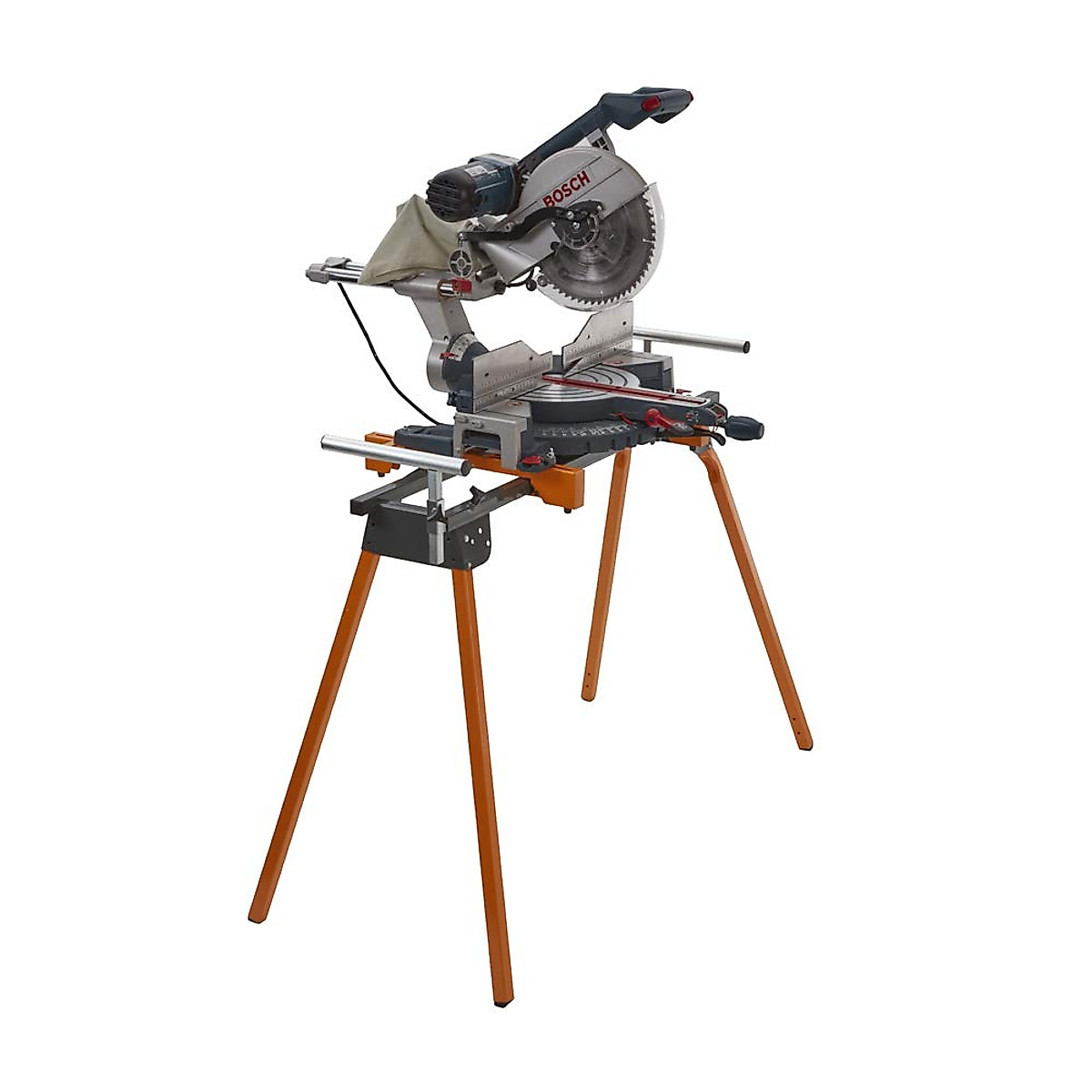 BORA Portamate Heavy Duty Folding Miter Saw Stand with Wheel Kit and Adjustable Pedestal Roller, Heavy Duty Pro Workstand with Additional Outfeed Support for Carpenters, Contractors and DIY, PM-4000B