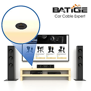 BATIGE HDMI & 3.5mm Male to Female 3.5mm + HDMI Car Mount Flush Extension Cable with Mounting Panel - 3ft