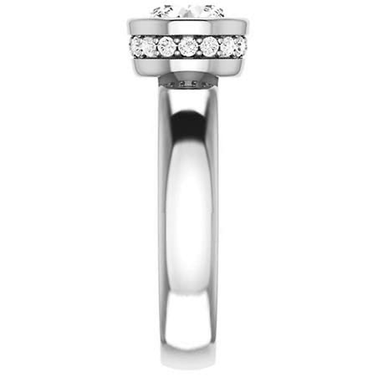 JEWELERYN 4 CT Round Colorless Moissanite Engagement Ring for Women/Her, Wedding Bridal Rings Set, Eternity Sterling Silver Solid Gold Diamond Solitaire Bezel Set for Her (6.5)