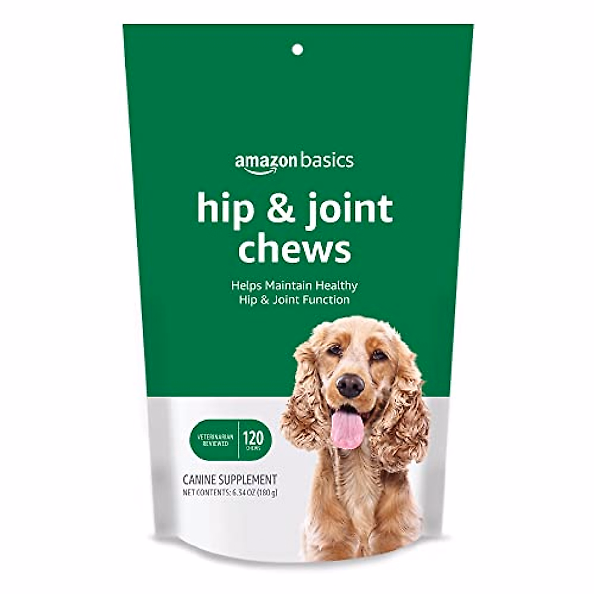 Amazon Basics Dog Hip & Joint Supplement Chews, Natural Duck Flavor, 120 Count (Previously Solimo)