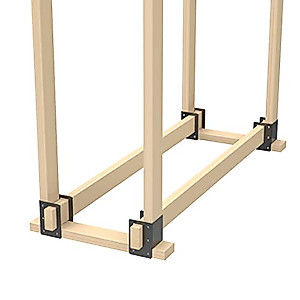 c2M Width & Depth Adjustable Elevated Outdoor Firewood Log Storage Rack Bracket Kit | Heavy Duty & Quick Assembly | Made in the USA + Hardware Included