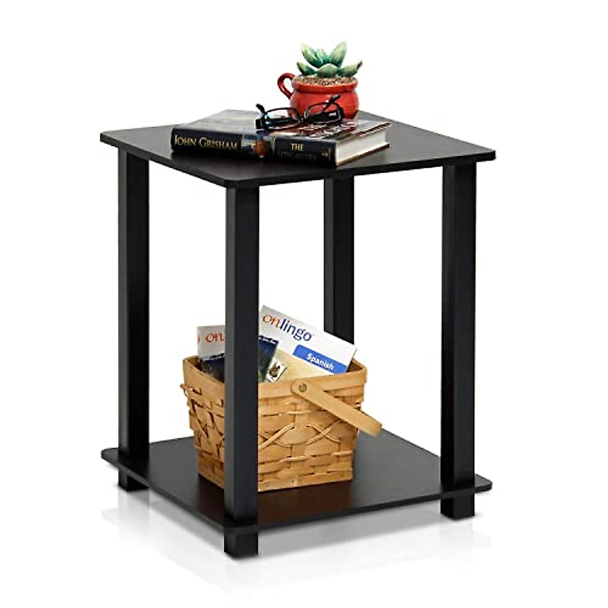 Furinno Simplistic Set of 2 End Table, Walnut/Brown