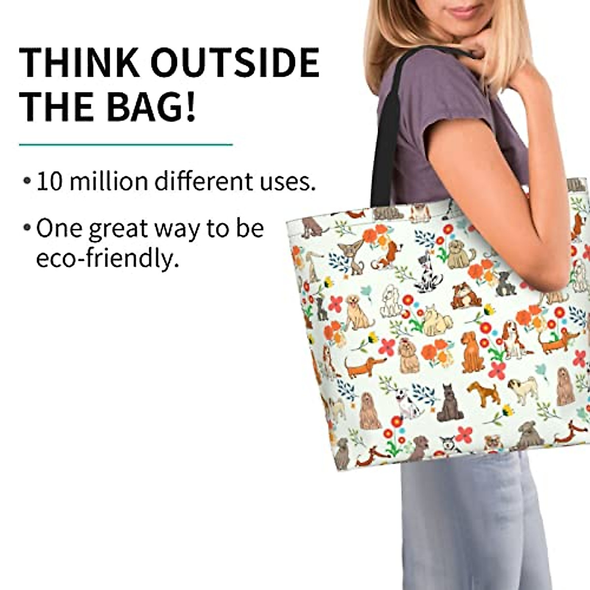 IJQRVJ Zombie Canvas Tote Bag Large Women Casual Shoulder Bag Handbag,Dead Man Walking in Dark Halloween Picture,Reusable Multipurpose Shopping Grocery Bag for Outdoors,Red