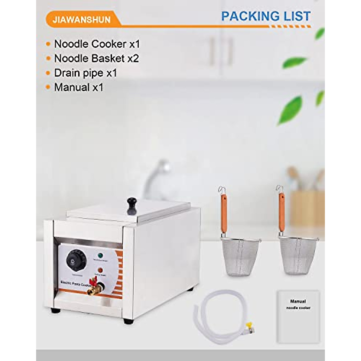 Commercial Pasta Cooker 2 Holes Noodle Cooking Machine 1500W Macaroni Vegetable Dumpling Cooker for Restaurant Hotel 110V