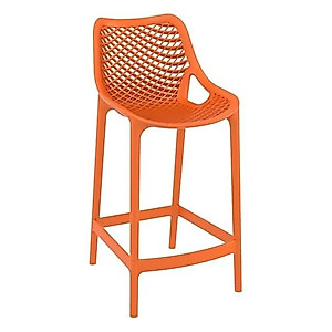 Home Square Patio Counter Stool in Orange Finish - Set of 2