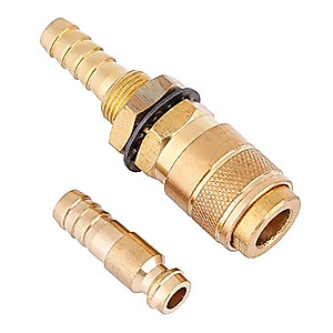 Water Cooled & Gas Adapter Quick Brass Hose Connector Fitting for MIG TIG Welder Torch (Brass)