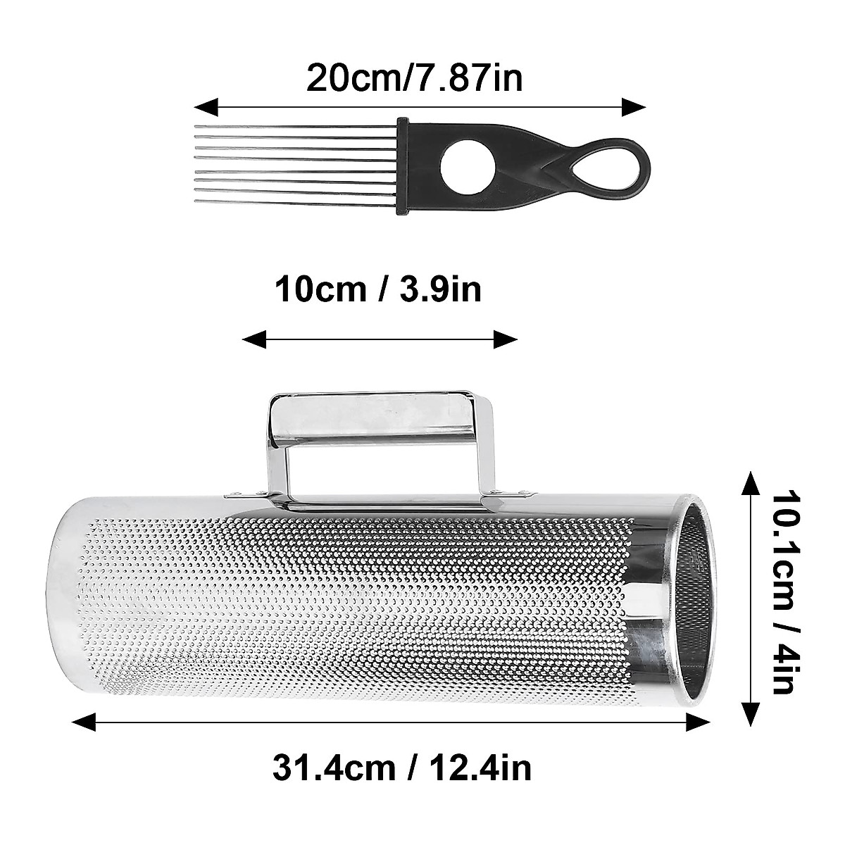 Guiro Shaker with Scraper 4x12in Type A Metal Guiro Shaker Percussion Instrument Music Teaching Aids