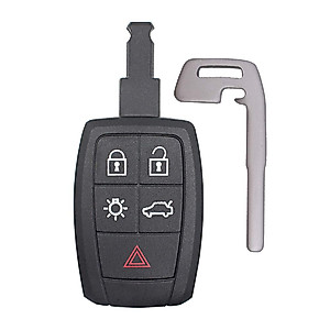 Keymall keyless Entry Replacement Remote Key Shell Case Blank 5B Fob for Volvo C30 C70 V50 S40 FCC ID: KR55WK49259