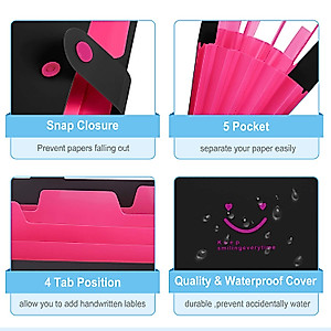 SKYDUE Letter A4 Paper Expanding File Folder Pockets Accordion Document Organizer (Black)