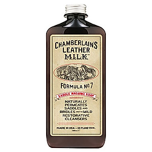 Leather Milk Saddle Washing Soap - No. 7 - All-Natural, Non-Toxic Saddle Soap Deep Cleaner for Western & English Saddles and Tack. Dye and Scent Free. Made in USA. Includes Saddle Scrub Sponge Pad!