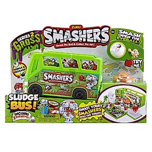 Smashers Sludge Bus Fold-Out Playset with 2 Exclusive Smashers Series 2 Gross by ZURU