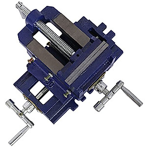 Cross Slide Vise, 4-Inch Drill Press Metal Milling 2 Way X-Y Heavy Benchtop Clamp Machine, for Wood Working, Blue