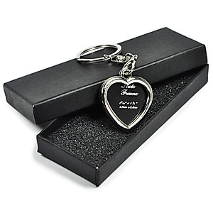 Elechobby Photo Keychain Keyring Picture Frames Commemorative Keychains (Silver Heart), Medium