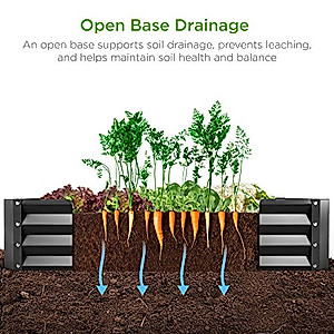 Best Choice Products 6x3x1ft Outdoor Metal Raised Garden Bed Box Vegetable Planter for Vegetables, Flowers, Herbs, and Succulents - Dark Gray