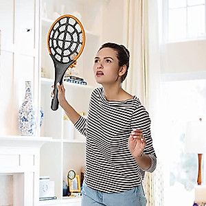 BLACK+DECKER Electric Fly Swatter- Fly Zapper- Tennis Bug Zapper Racket- Battery Powered Zapper- Electric Mosquito Swatter- Handheld Indoor & Outdoor- Non Toxic, Safe for Humans & Pets