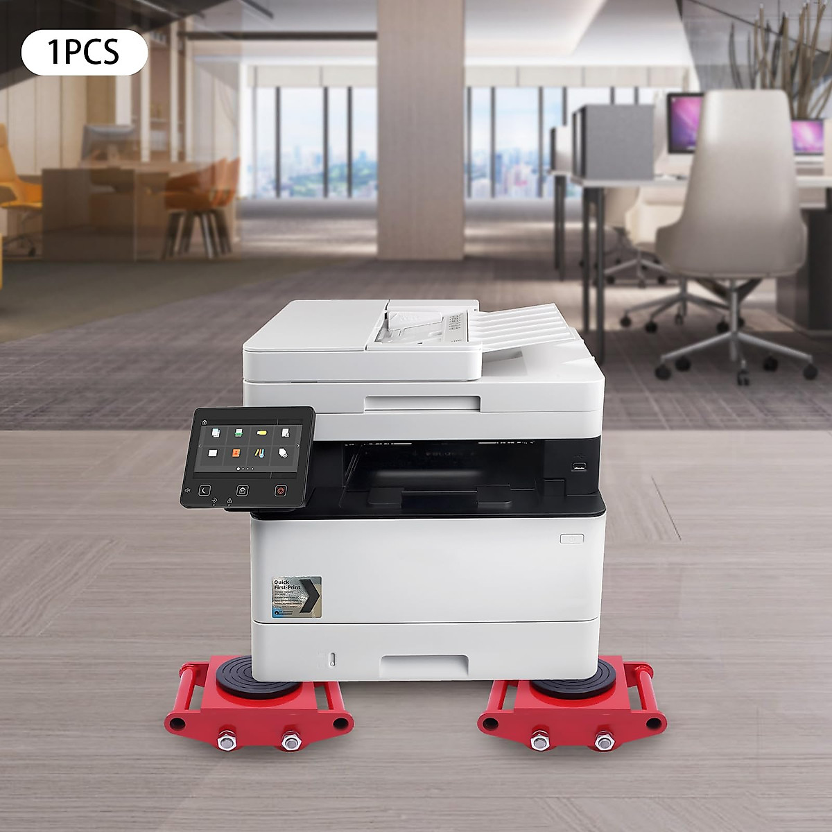 4pcs Machinery Mover, 6T Machinery Skate Dolly, 13200lbs Machinery Moving Skate, Machinery Mover Skate w/ 360° Rotation Cap and 4 Rollers, Heavy Duty Industrial Moving Equipment, Red