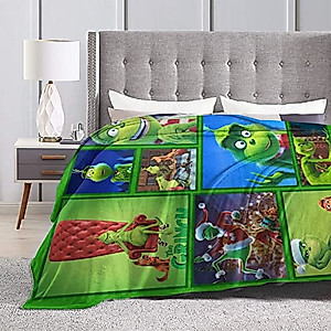 Green Monster Throw Blankets Warm Soft Blankets for Sofa, Bed, Couch, Sofa, Travel and Outdoor, Camping 50x60 Inch