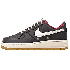 Nike Men's Air Force 1 LV8 Black/Action Red/Gum Light Brown/Sail Leather Basketball Shoes 11.5 M US