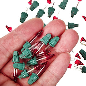 Remagr Replacement Mini Light Bulbs, 3.5 V Mini Incandescent Light Bulbs Clear Flasher Bulbs with Green Base, Lights Decorations for Bedroom Classroom Xmas Tree Lights, 0.425 Watt (12)