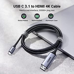 UGREEN USB C to HDMI Cable (4K@60Hz) 6.6FT, Type C to HDMI Adapter Thunderbolt 4/3 to HDMI for Home Office Compatible with iPhone 16 Pro Max Plus, MacBook Pro Air iPad Pro, XPS, Galaxy S24 Steam Deck