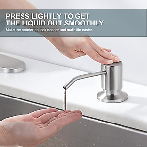 WOWOW Kitchen Faucet with Sprayer,Brushed Nickel Single Handle High Arc Stainless Steel Kitchen Faucet Tap with Pull Down Sprayer for 2 or 4 Hole,Pull Out Kitchen Faucet with Deck Plate & 3 Functions