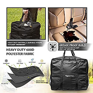 Portable 22" Hooded Griddle Carry Bag for Blackstone 22 Inch Griddle and Similar Table Top Grills, Includes Deluxe Storage Pockets for BBQ Toolkit Accessories, Utensils and Squeeze Bottles