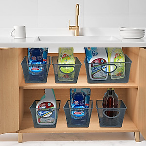 Wire Baskets for Organizing Neudeco Pantry Baskets 6 Pack Wire Storage Baskets Metal Mesh Baskets Storage Bins for Kitchen Laundry Garage Fridge Bathroom Countertop Organizer Gray