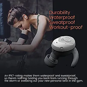 OCELY Wireless Sports Earbuds, [Lilt Series] Bluetooth 5.2 Ear Bud Headphone, Noise Isolation, Transparency, Gaming Mode, IPX7 Waterproof, ENC, Clear Calls, 24H with Charging Case, White