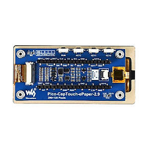 2.9 Zoll e-Paper Touch Display für Raspberry Pi Pico 296×128 E-Ink Touchscreen Anzeigemodul Zweifarbig Schwarz/Weiß 3.3V Unterstützung 5-Punkte-Touch SPI / I2C-Schnittstelle Teilaktualisierung