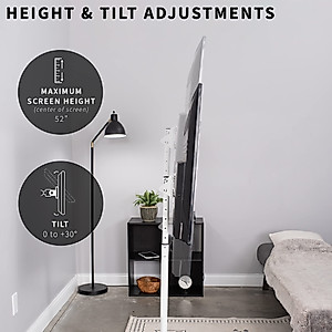 VIVO Mobile TV Cart for 13 to 50 inch Screens up to 44 lbs, LCD LED OLED 4K Smart Flat and Curved Monitor Panels, Rolling Stand, Locking Wheels, Max VESA 200x200, White, STAND-TV07W-W