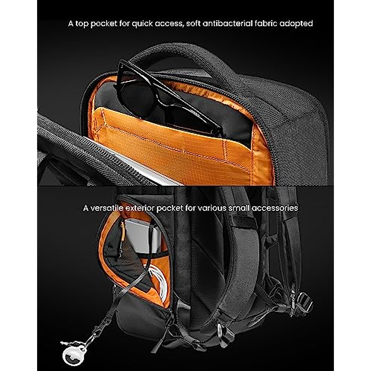 tomtoc Laptop Backpack X-Pac Techpack Designed for Business Professional Commuter, City Compact Backpack for 16-inch MacBook Pro, Black