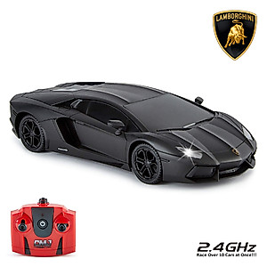 CMJ RC Cars Lamborghini LP700-4 Remote Control RC Car Officially Licensed 1:24 Scale Working Lights 2.4Ghz. Great Kids Play Toy Auto (Black)