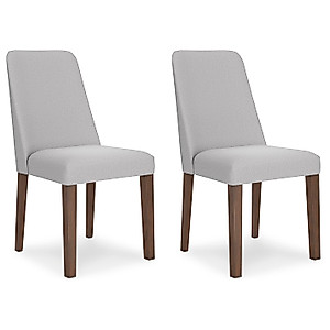 Signature Design by Ashley Lyncott Contemporary Dining Room Upholstered Side Chair with Foam Cushion, Set of 2, Cream & Brown