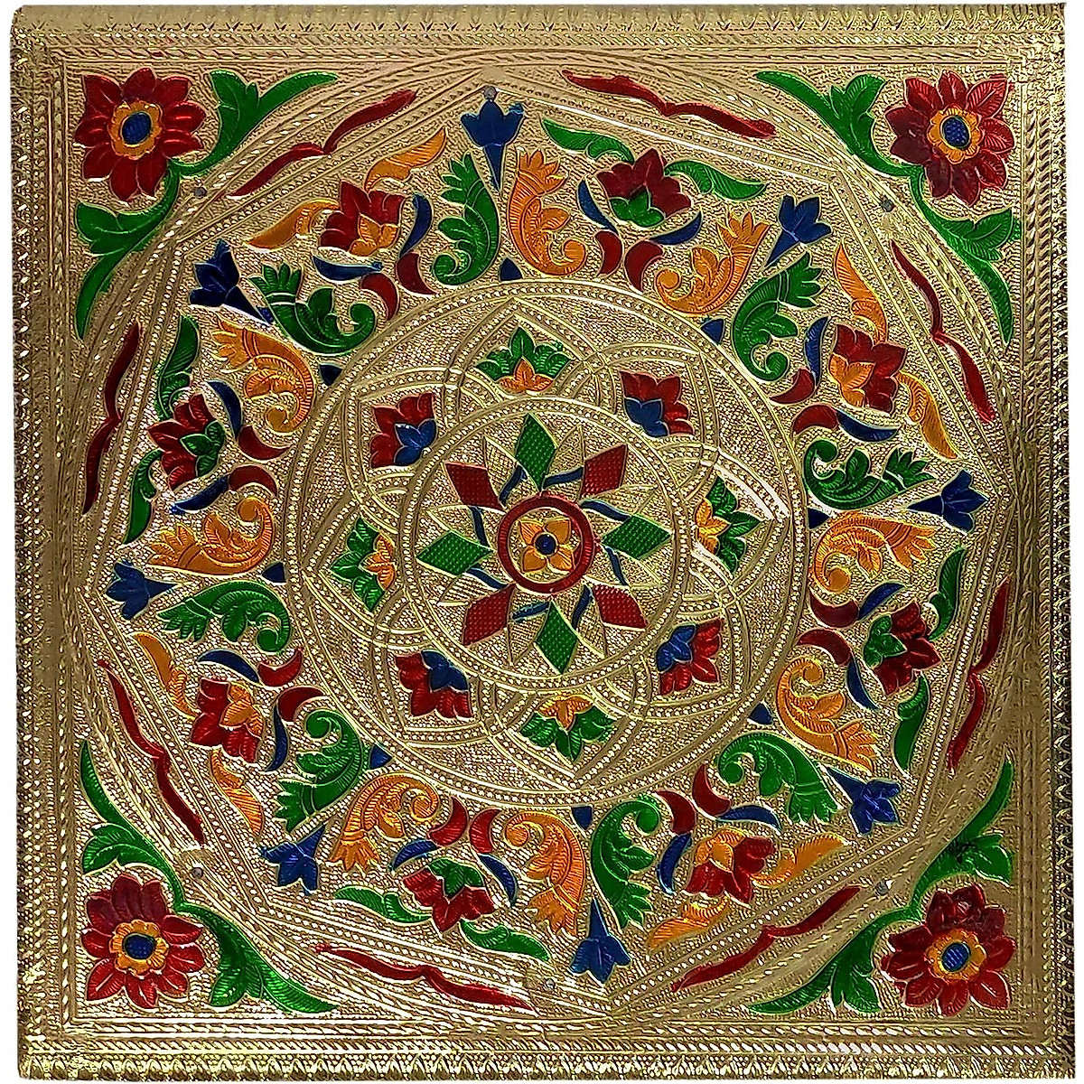 Medium Chowki Wooden Stand Stool Chowki Singhasan Laddu Gopal Ji Bed Kanha Ji Jhula Krishna Asan Pack of 1, Medium