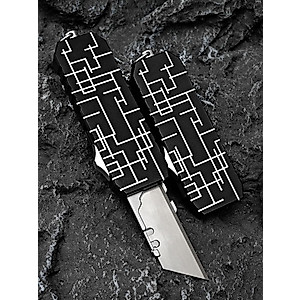 TGZUO Aluminium Alloy Utility Knife with Clip Small EDC Telescopic Retractable Box Cutter Knife Pocket 10pcs Carbon Steel Blades (Black)