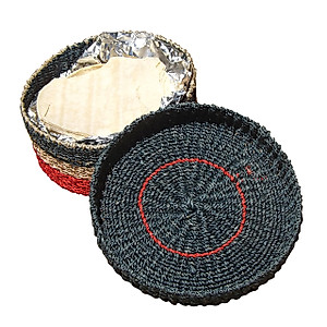 Green Breeze Imports Red White and Blue Handmade Abaca Tortilla Basket