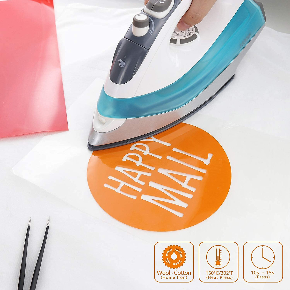 CAREGY Heat Transfer Vinyl for T-Shirts 12in.x10in. 36 Sheets-Iron On Vinyl HTV Bundle