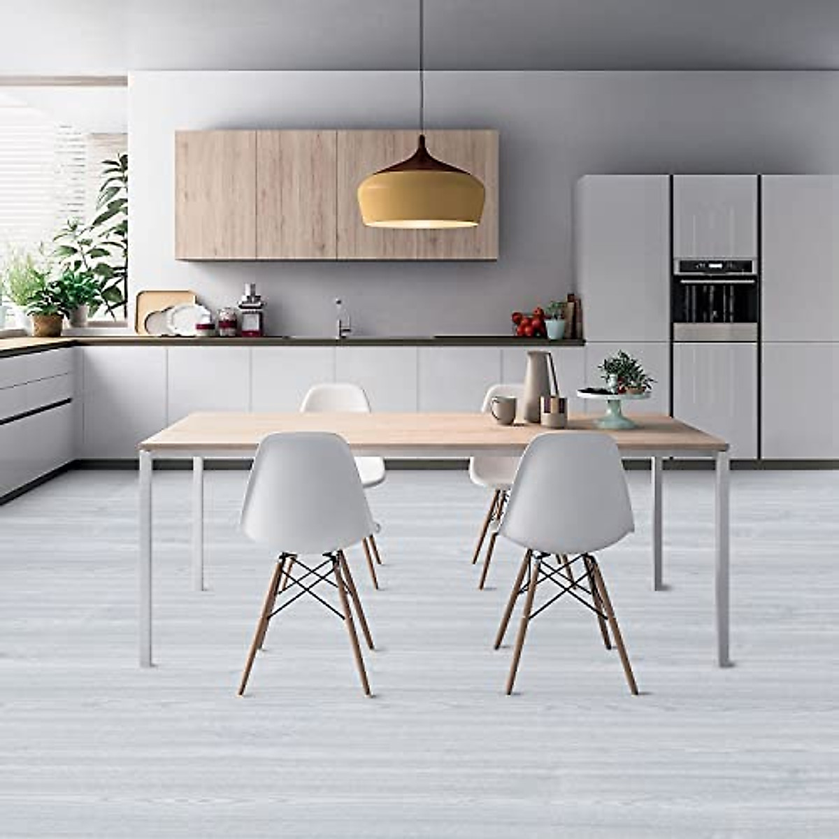 Vinyl Flooring Roll 24x118〞(19.4 Sq.Ft), Self-Adhesive Peel and Stick, Wood Grain Look, for Bathroom, Kitchen, Bedroom, RV