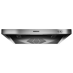 Furrion 12V RV Under-Cabinet Ductless Range Hood with Replaceable Charcoal Filter, LED Light, Exhaust Fan, VibrationSmart Technology & CSA Certification (Stainless Steel) - FHO23SACRV-SS-FMB