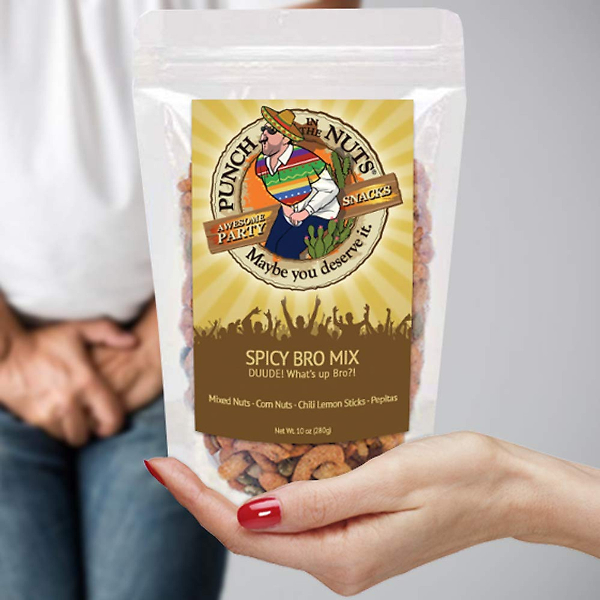 Punch in the Nuts - Spicy Trail Mix Bulk - MADE IN THE USA Snacks - Funny Gag Gifts for Men - Food Gift