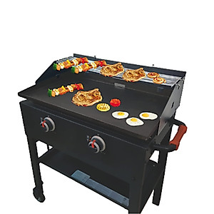 Petrirufun Adjustable Wind Screen and Griddle Warming Rack Set Fit for Griddle from 22" to 28" Without Hood, Wind Guard Griddle Accessories for Blackstone 22“, 28” and Other Griddle with Rear Grease