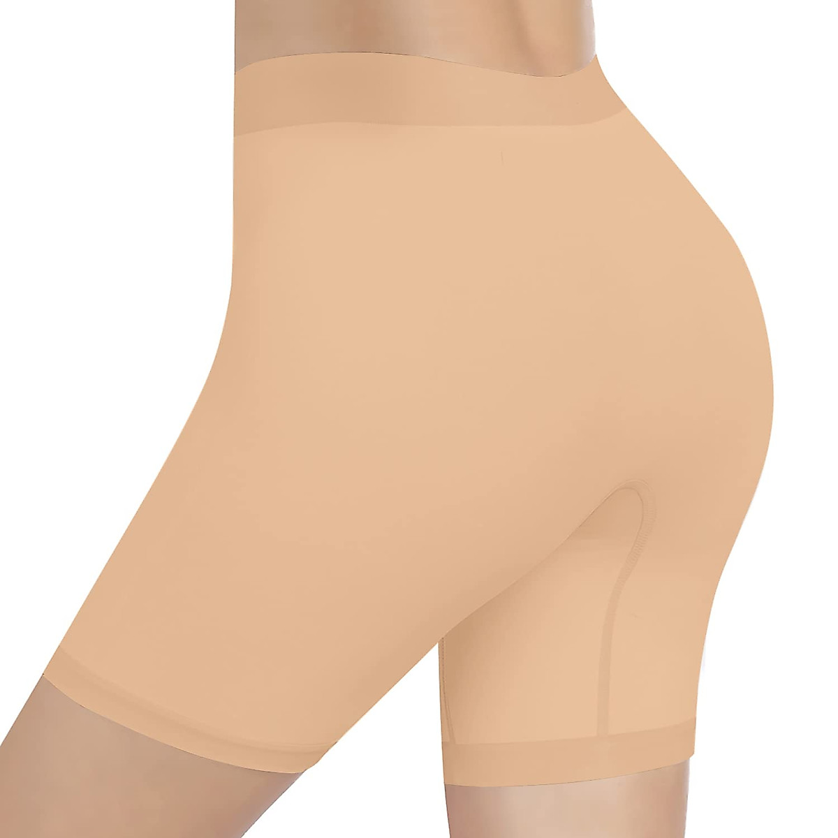 BESTENA 3 Pack Slip Shorts Womens Comfortable Seamless Smooth Slip Shorts for Under Dresses(3Nude,X-Large)