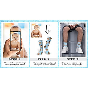 Shinelady Custom Photo Socks Personalized Funny Face Socks Customized Your Picture on Socks for Men Women