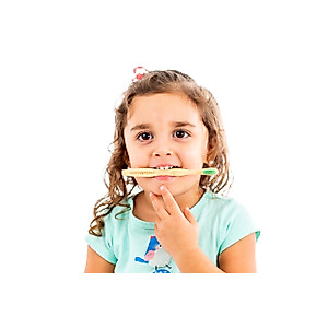 Woobamboo! Kid's Bamboo Toothbrush - Super Soft BPA Free Nylon Bristles - Eco-Friendly, Biodegradable, Compostable, Vegan (Pack of 2)