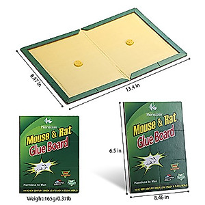 Kensizer 12-Pack Mouse Rat Glue Trap, Super Sticky Adhesive Glue Board Traps for Mice Rats Catches Indoor&Outdoor, Trampas para Ratones, Extra Strength Heavy Duty Large Size Pads